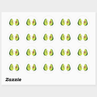 LET'S AVOCUDDLE, AVOCADO DESIGN CLASSIC ROUND STICKER | Zazzle