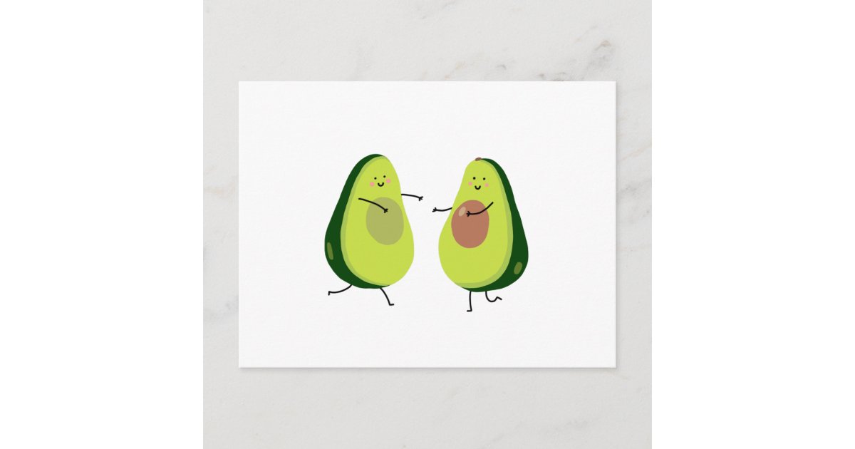 LET'S AVOCUDDLE, AVOCADO DESIGN POSTCARD | Zazzle