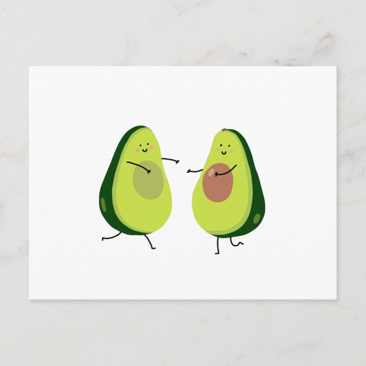 LET'S AVOCUDDLE, AVOCADO DESIGN POSTCARD | Zazzle