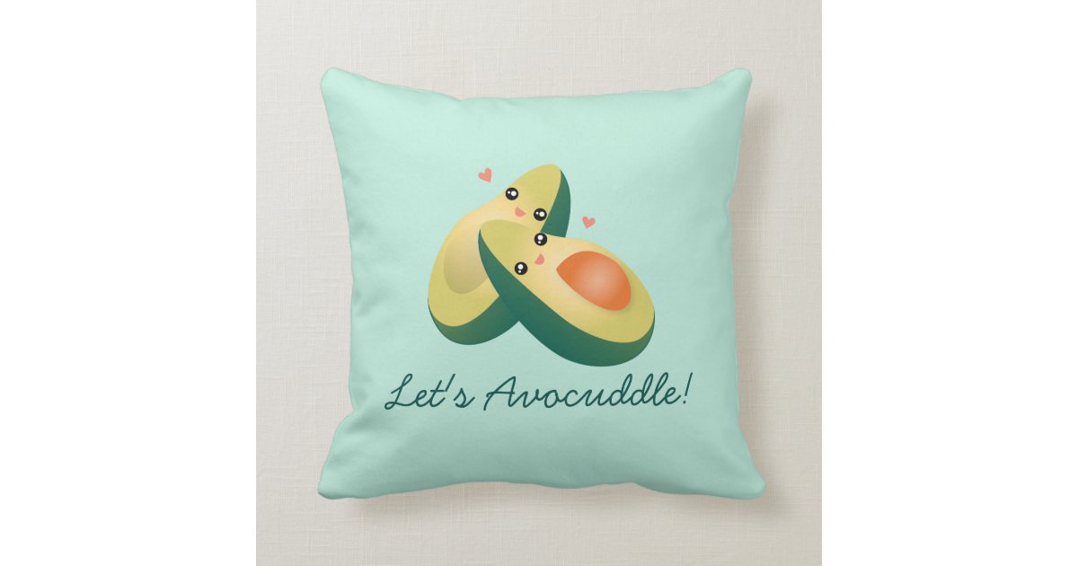 Let's Avocuddle Funny Cute Avocados Pun Humor Throw Pillow | Zazzle.com