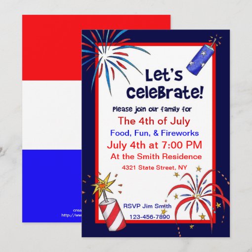 Let's celebrate! 4th of July Party Invitations | Zazzle