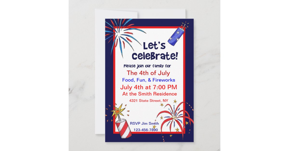Let's celebrate! 4th of July Party Invitations | Zazzle