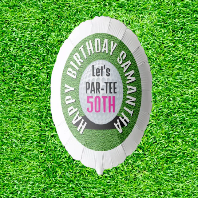 Let's Celebrate A LADY Golf BIRTHDAY Balloon | Zazzle