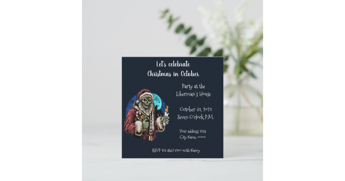 Let's celebrate Christmas in October Invitation | Zazzle