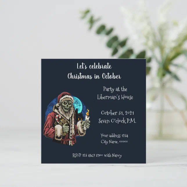 Let's celebrate Christmas in October Invitation | Zazzle