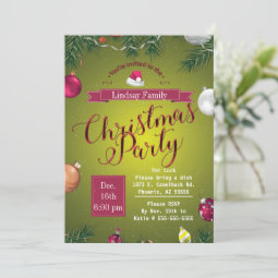 Let's Celebrate Christmas Party Invitation | Zazzle