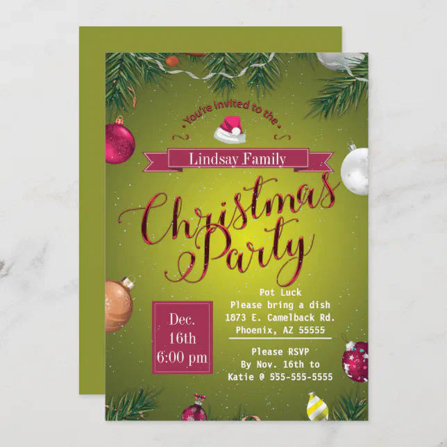 Let's Celebrate Christmas Party Invitation | Zazzle