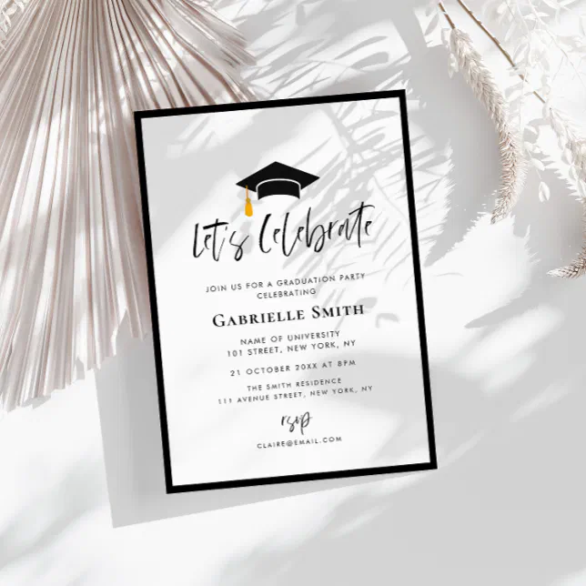 Let's celebrate graduation party invitation | Zazzle