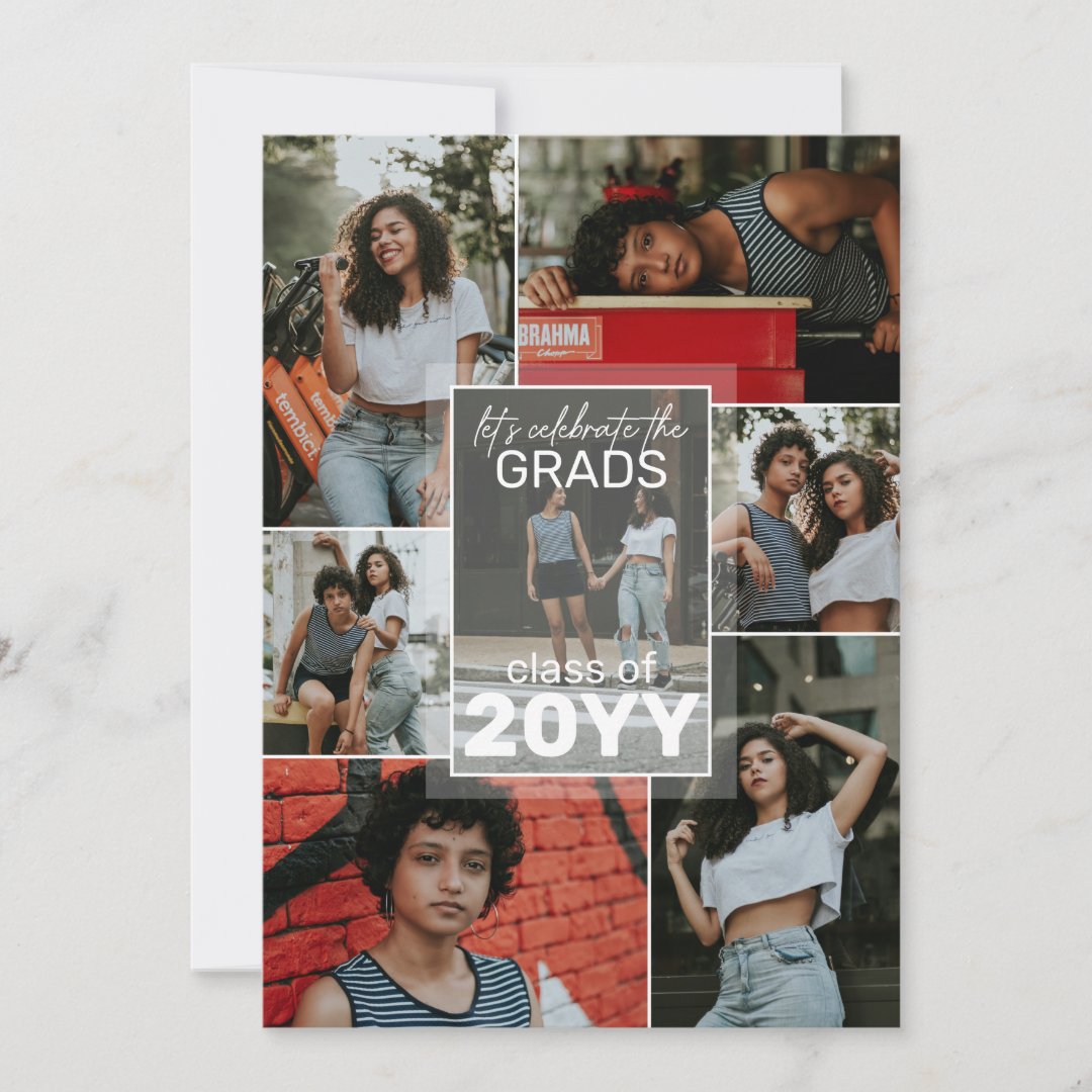 Lets Celebrate the Grads! Photo Collage Graduation Invitation | Zazzle