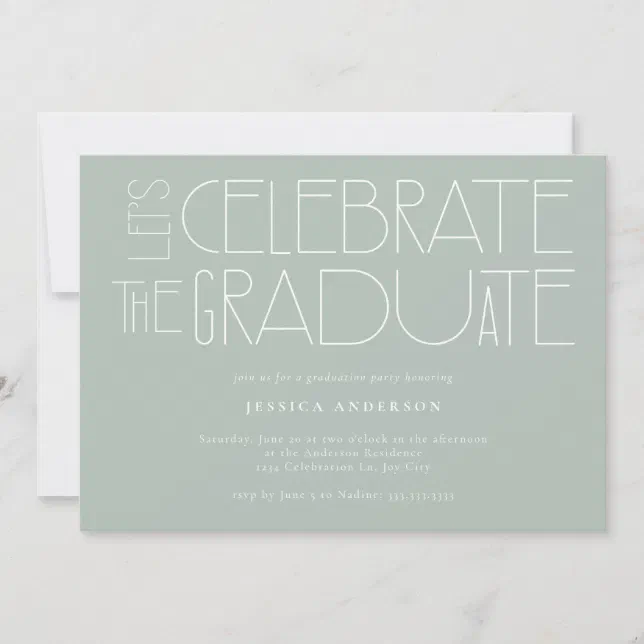 Let's celebrate the Graduate Mint Green Graduation Invitation | Zazzle
