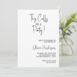 Let's Celebrate This Calls For a Party Birthday Invitation | Zazzle