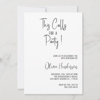 Let's Celebrate This Calls For a Party Birthday Invitation | Zazzle