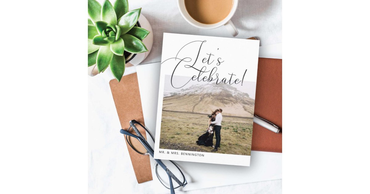 Let's Celebrate Wedding Celebration Announcement Postcard | Zazzle