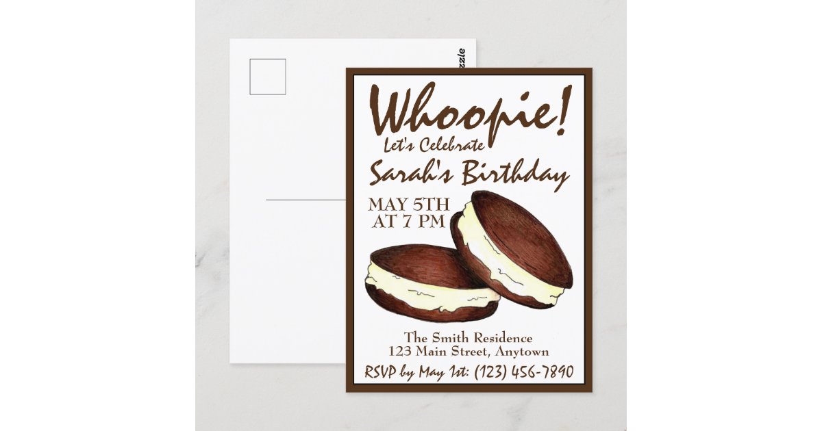 Let's Celebrate! Whoopie Pies Birthday Party Postcard | Zazzle