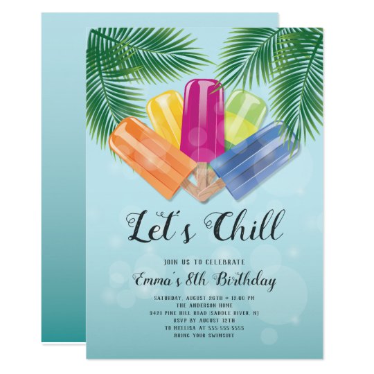 Let's Chill Birthday Popsicle Invitation | Zazzle.com