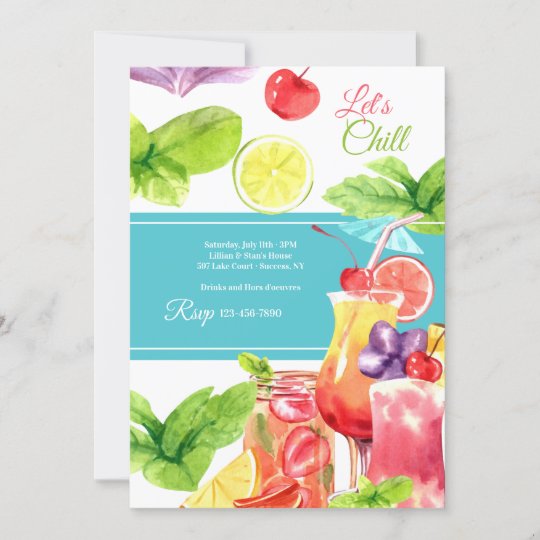 Let's Chill Summertime Invitation | Zazzle.com