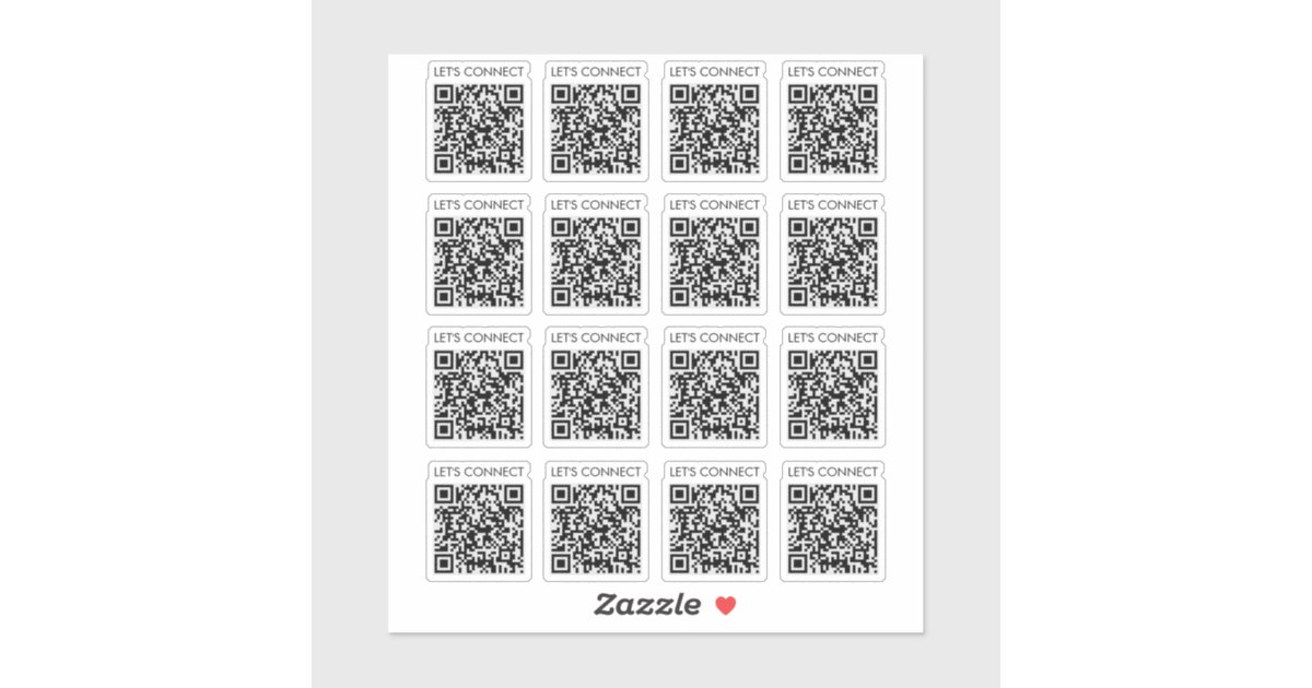 Let's Connect QR Code Vinyl Sticker | Zazzle