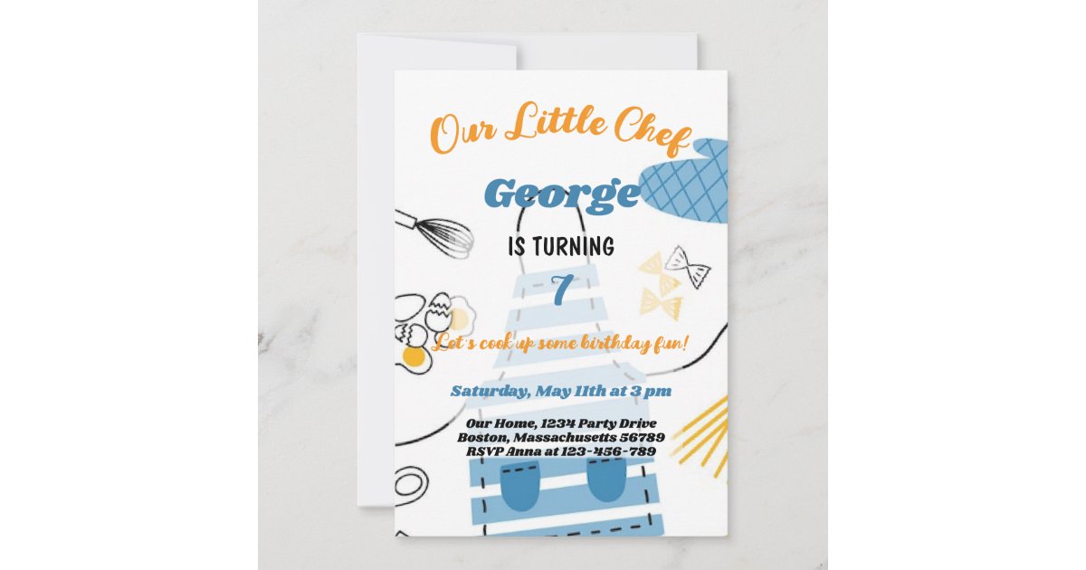 Let's Cook Up Some Fun Boy Birthday Invitation | Zazzle