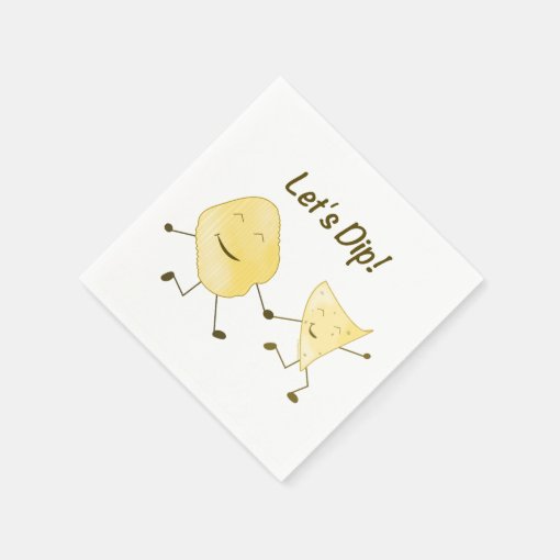 Let's Dip! (Cartoon Potato & Tortilla Chip) Napkins | Zazzle