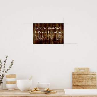 Let's Eat Grandma Funny English Grammar Classroom Poster | Zazzle