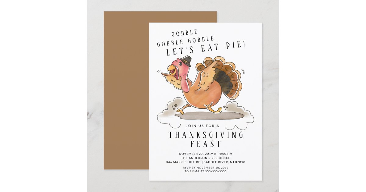 Let's Eat Pie Thanksgiving Invitation | Zazzle.com