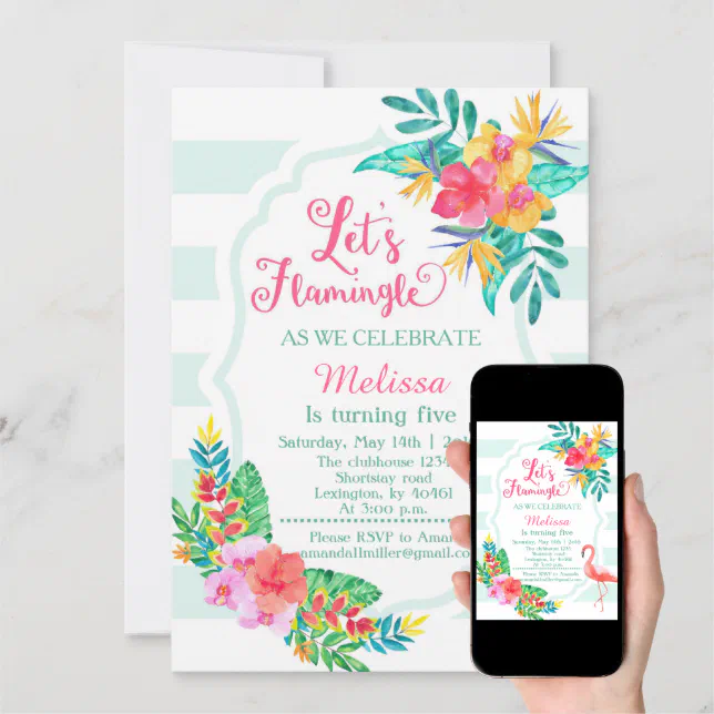 Let's Flamingle - Flamingo Invitation | Zazzle