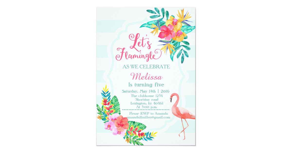 Let's Flamingle - Flamingo Invitation | Zazzle.com