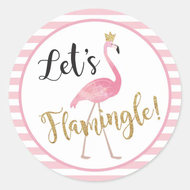 Let's Flamingle! Flamingo Sticker | Zazzle