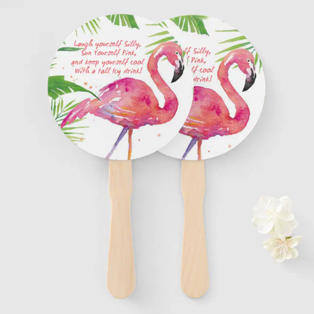 Let's Flamingle Hand Fan | Zazzle
