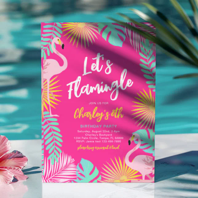 Let's Flamingle Party Invitation | Zazzle