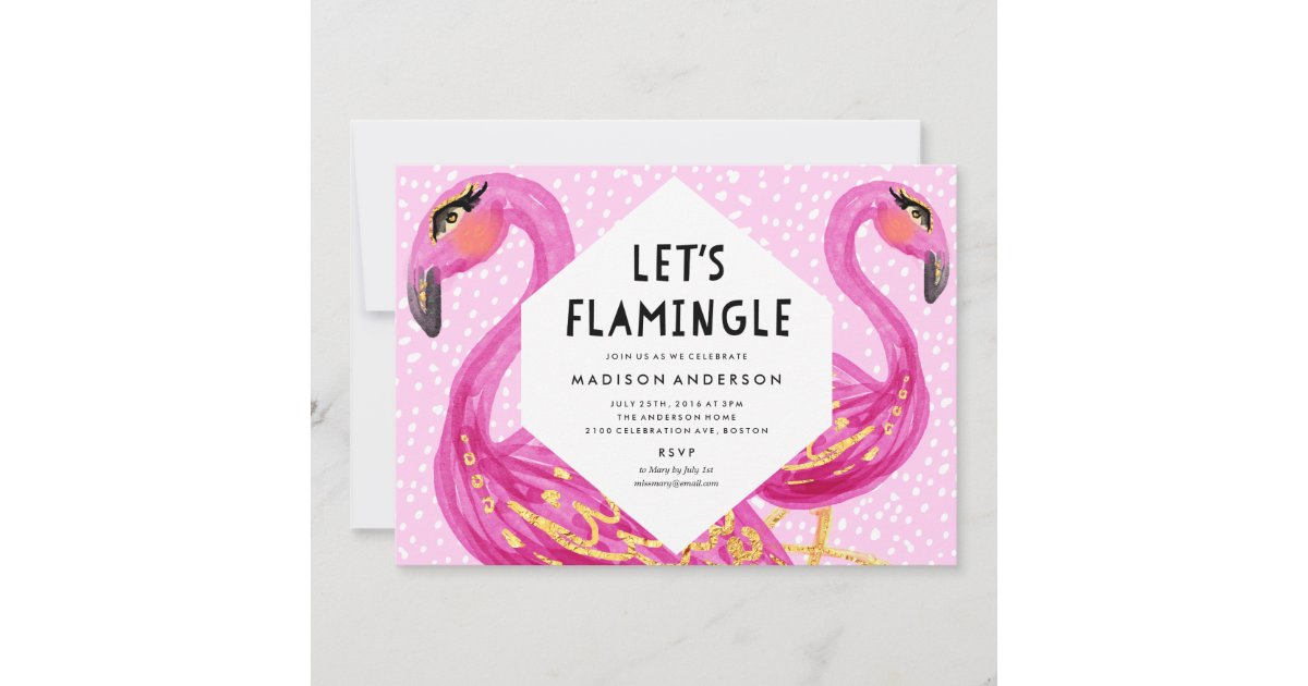 Let's Flamingle Party Invitation | Zazzle