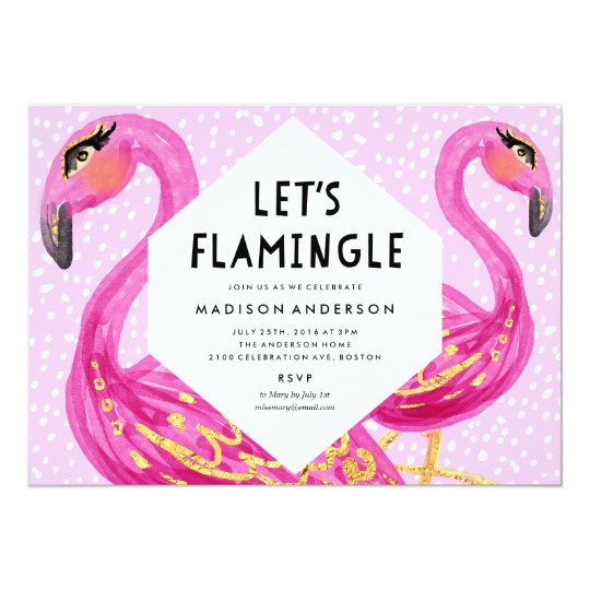 Let's Flamingle Party Invitation | Zazzle.com