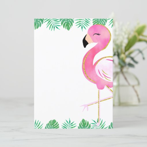 Let's Flamingle Party Invitation, Flamingo Glitter Invitation | Zazzle