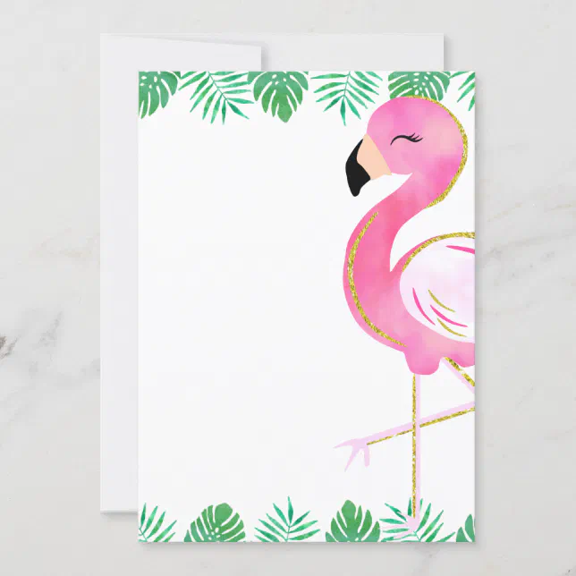 Let's Flamingle Party Invitation, Flamingo Glitter Invitation | Zazzle