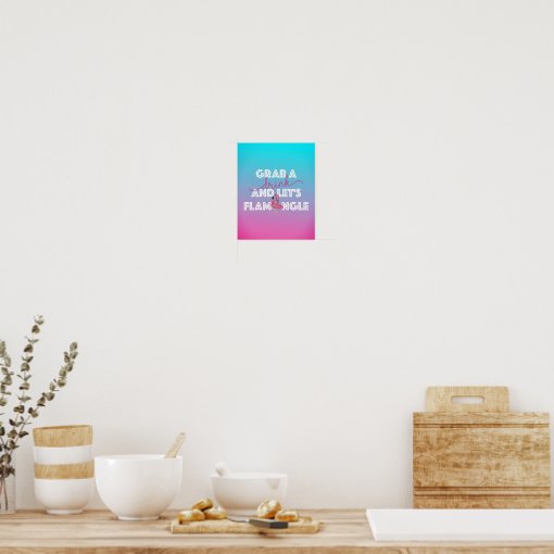Lets Flamingle Pool Party Bar Ombre Signage Poster | Zazzle