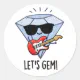 Let's Gem Funny Jewel Pun Classic Round Sticker | Zazzle