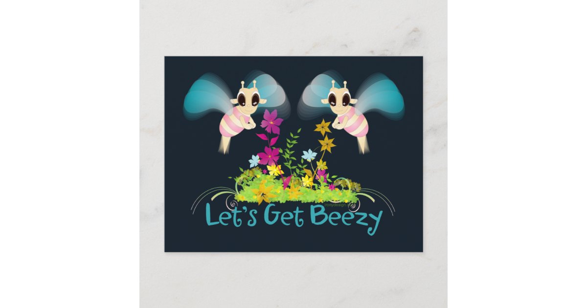 Let's Get Beezy! Postcard | Zazzle