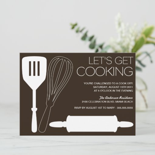LET'S GET COOKING | COOK OFF PARTY INVITATIONS | Zazzle