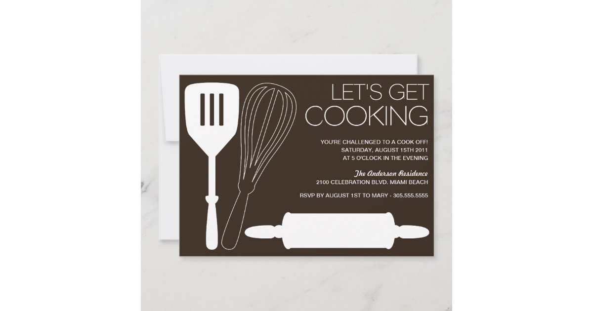 LET'S GET COOKING | COOK OFF PARTY INVITATIONS | Zazzle