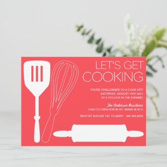 LET'S GET COOKING | COOK OFF PARTY INVITATIONS | Zazzle