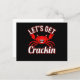 Let's Get Crackin Seafood Crabbing Crab Lobster Postcard | Zazzle