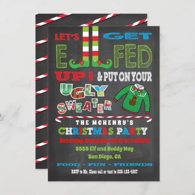 Let's get Elfed up Chrismas Party Elf invitation | Zazzle