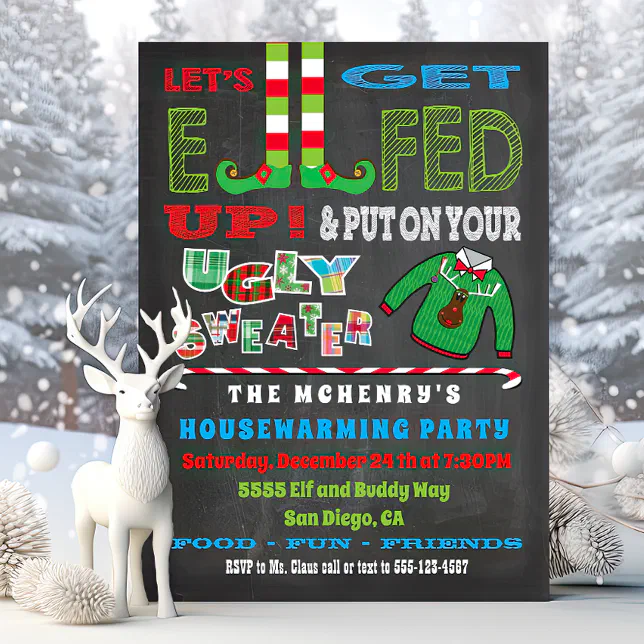 Let's get Elfed up Chrismas Party Elf invitation | Zazzle