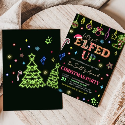 Let's Get Elfed Up Christmas Party Invitation | Zazzle