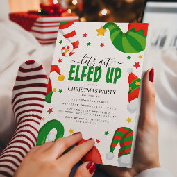 Lets Get Elfed Up | Christmas Party Invitation | Zazzle