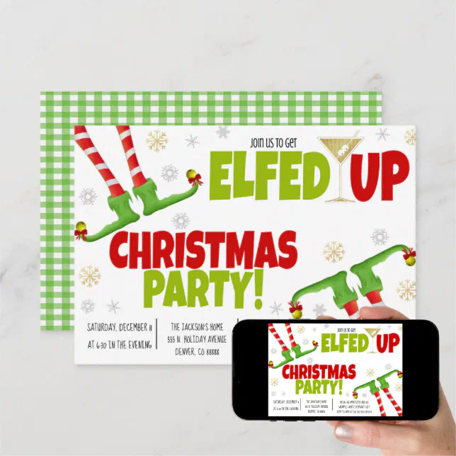 Let's get Elfed Up Christmas Party Invite | Zazzle