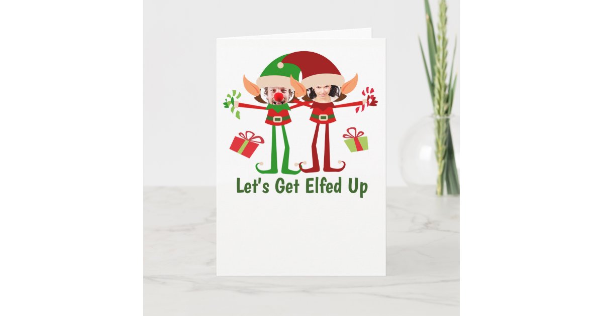 Lets Get Elfed Up Humor Personalized Christmas Invitation | Zazzle
