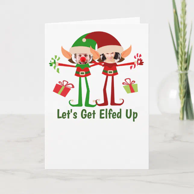 Lets Get Elfed Up Humor Personalized Christmas Invitation | Zazzle