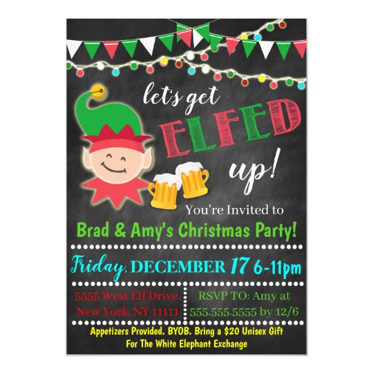 Let's Get Elfed Up Invitation | Zazzle.com