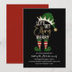 Let's Get Elfing Merry Elf Gold Glitter Christmas Invitation | Zazzle